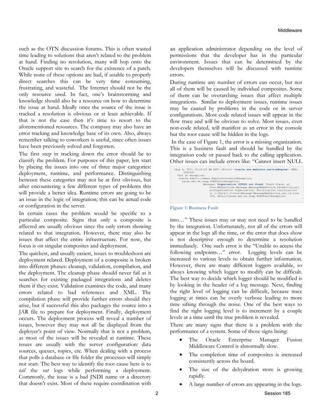 Oracle SOA Suite 11g Troubleshooting Methodology (whitepaper) | PDF