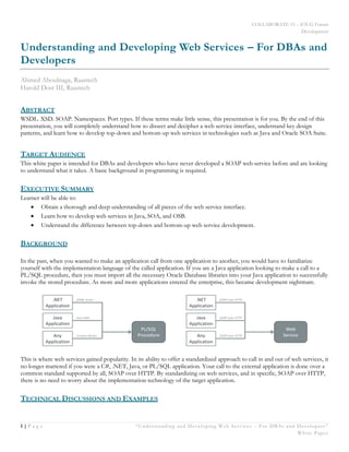 Understanding and Developing Web Services - For DBAs and Developers (whitepaper) | PDF
