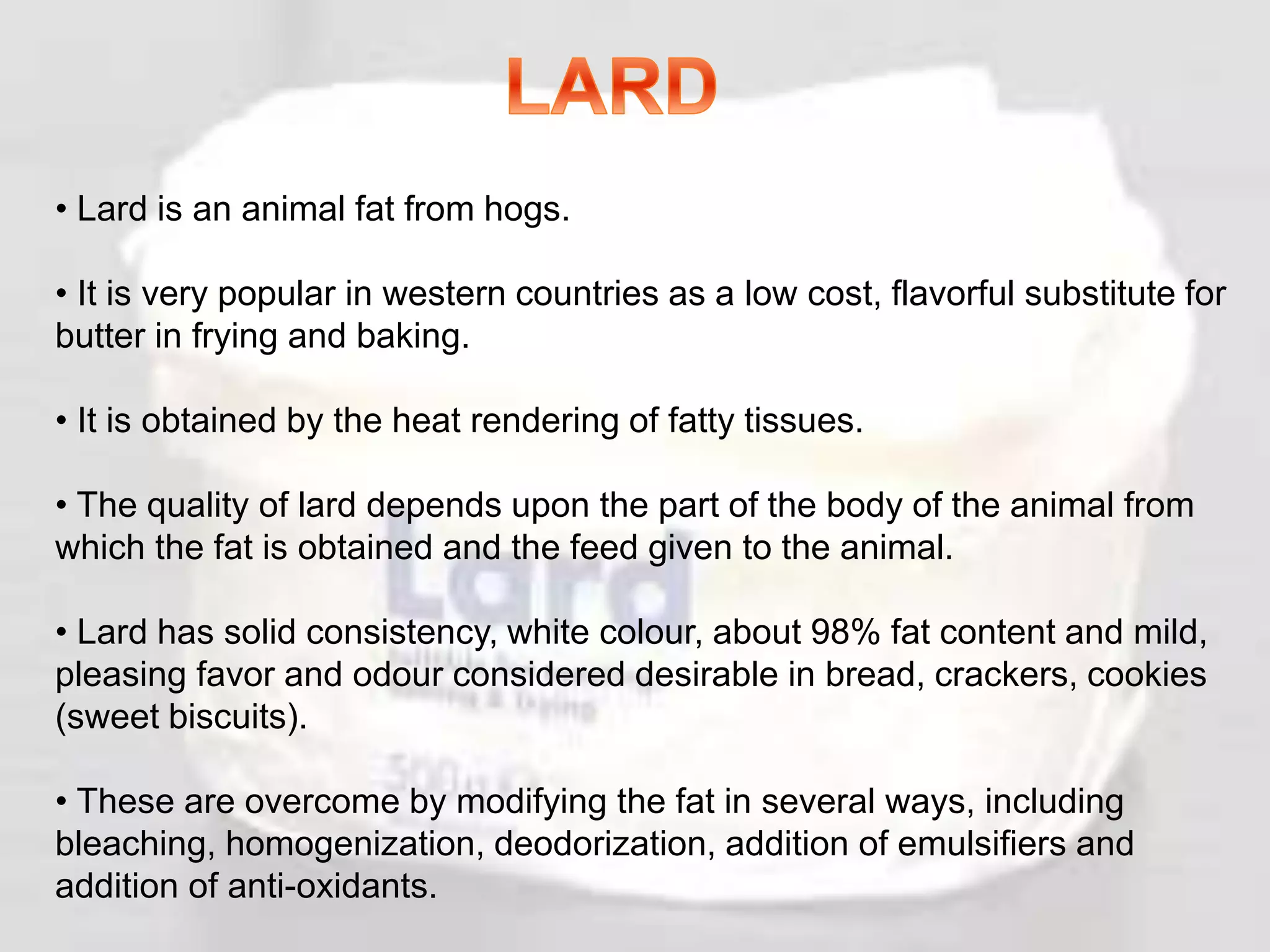 Shortening agents and Mayonnaise | PPTX