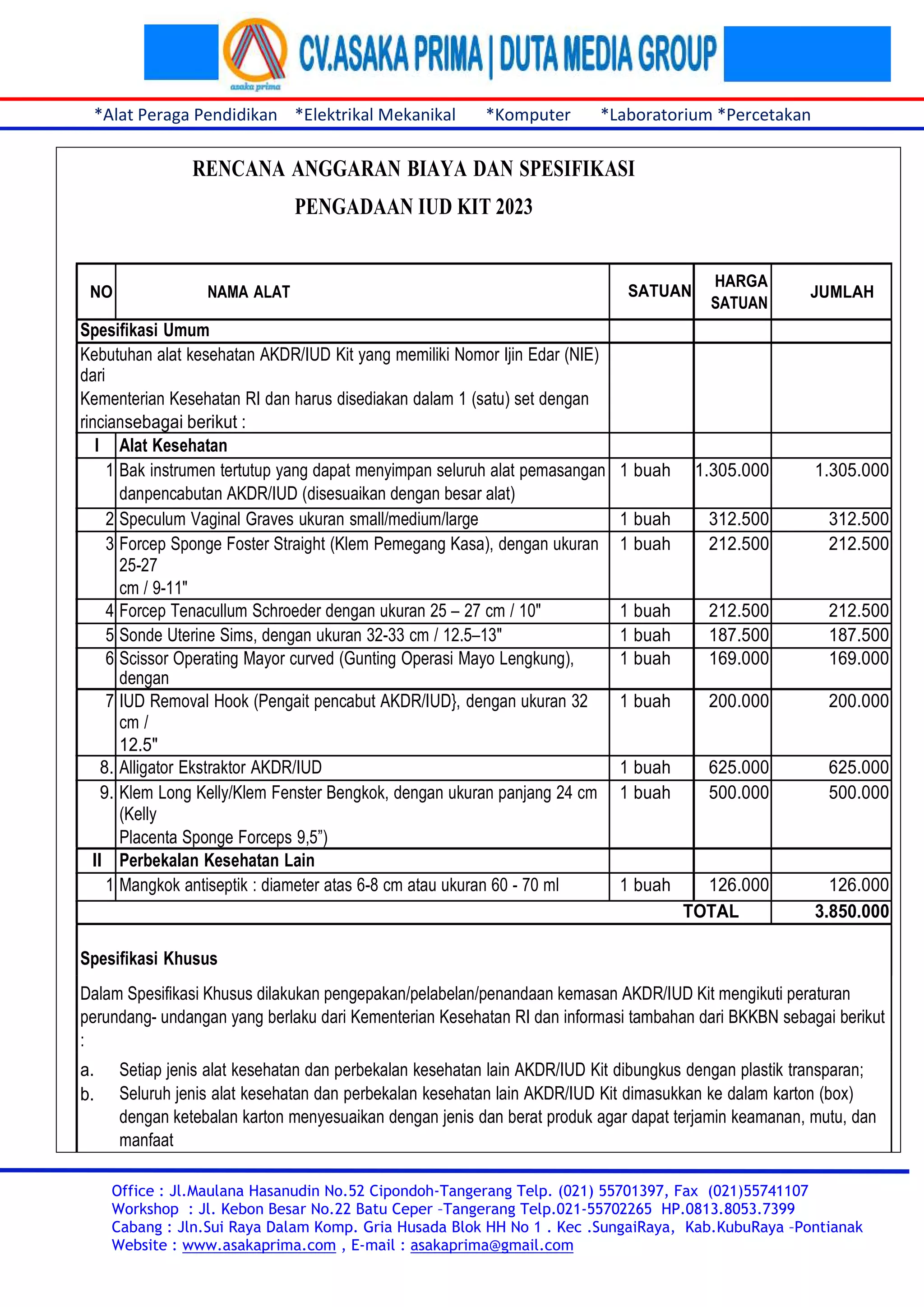 Implant Removal Kit DAK BKKBN 2024 | PDF