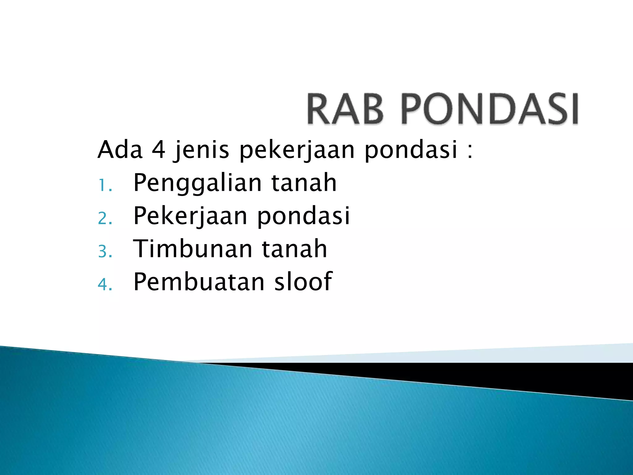 Rab pondasi | PPTX