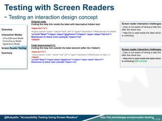 Accessibility Testing Using Screen Readers | PPTX