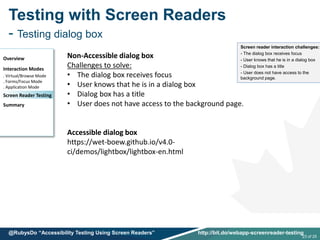Accessibility Testing Using Screen Readers | PPTX