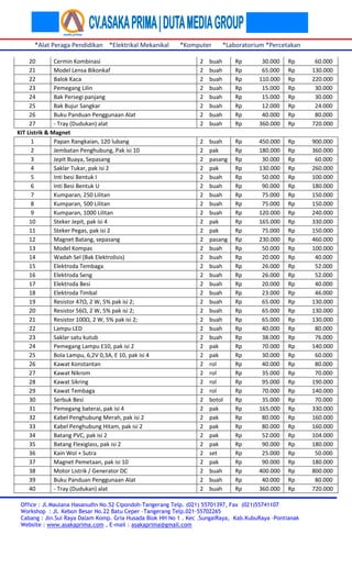 Rab alat lab ipa smp dak 2014, | PDF