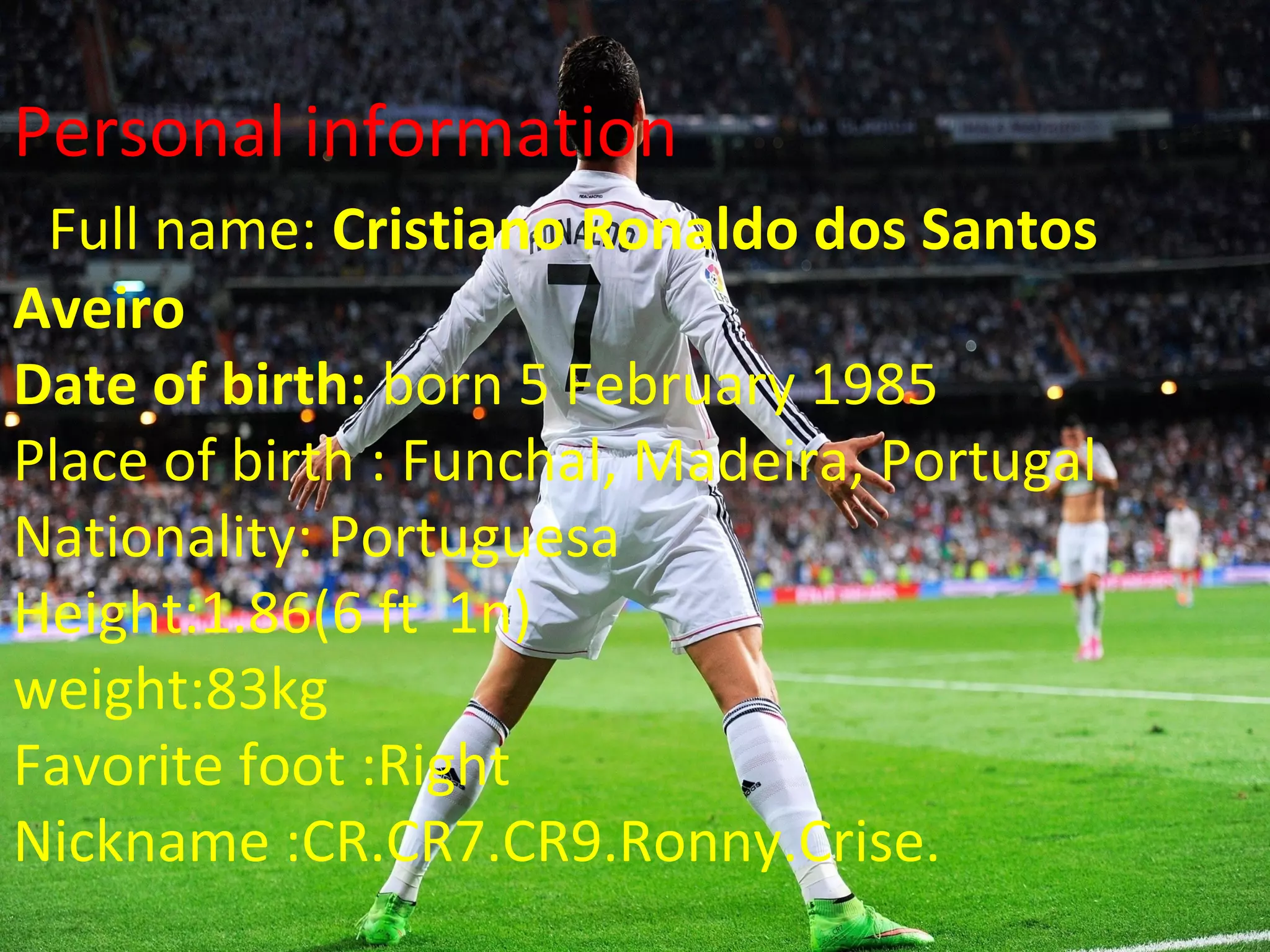 CR7,Cristiano Ronaldo, The Speed man CR7 | PPT