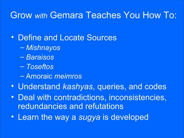 Grow with Gemara | PPS