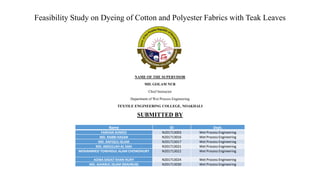 Dyeing of Cotton and Polyester with Teak Leaves | PDF