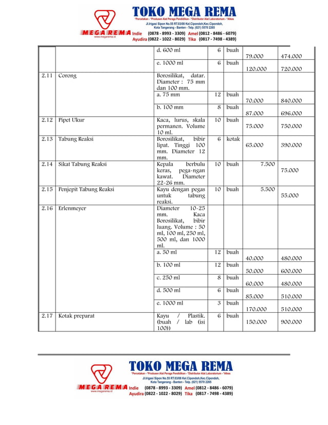 KATALOG ALAT PERAGA LABORATORIUM IPA BIOLOGI SMA SMK SMP 2021 | PDF
