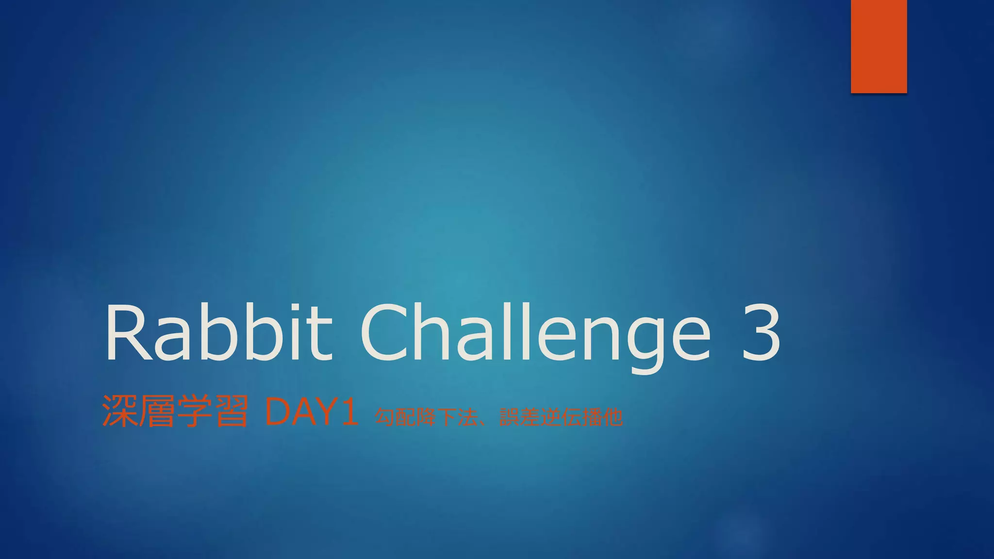 Rabbit challenge 3 DNN Day1 | PPTX