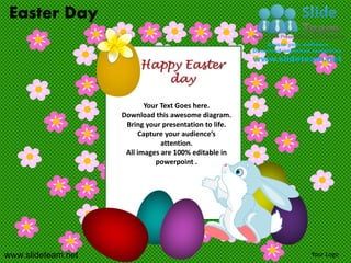 Rabbit happy easter day powerpoint templates. | PDF