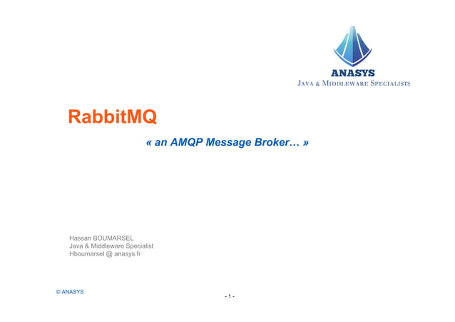 Rabbitmq an amqp message broker | PPT