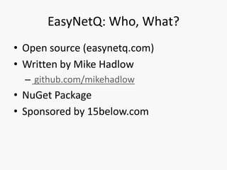 RabbitMQ and EasyNetQ | PPT