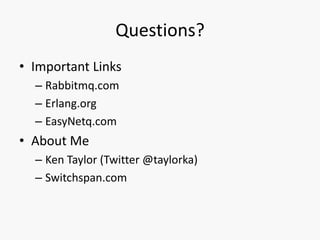 RabbitMQ and EasyNetQ | PPT