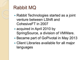 Rabbit MQ introduction | PPTX