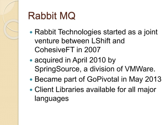 Rabbit MQ introduction | PPTX | Computer Networking | Computing