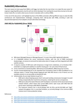 RabbitMQ Status Quo Critical Review | PDF