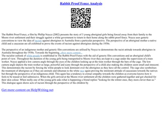 Rabbit Proof Fence | PDF