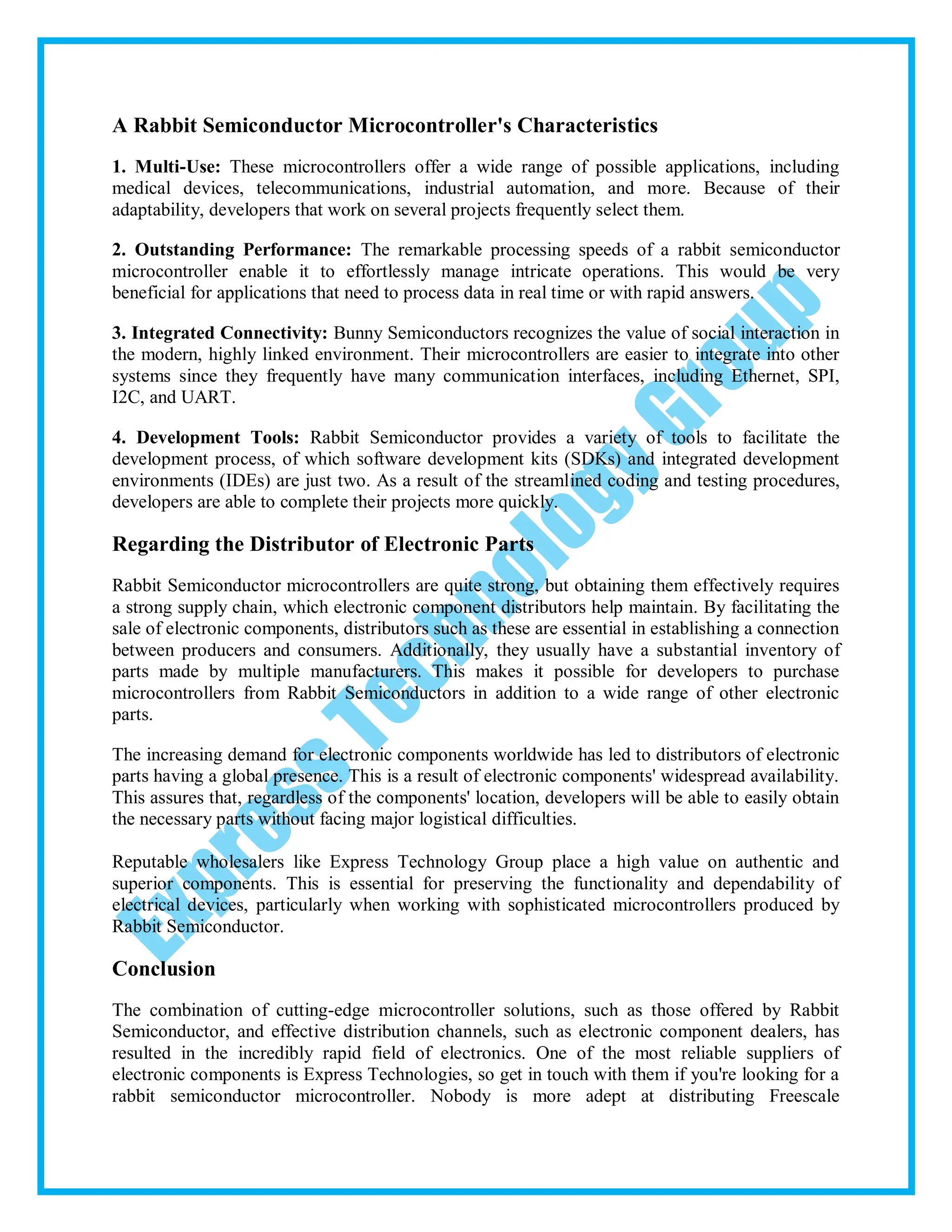 Reliable Rabbit Semiconductor Microcontrollers | PDF