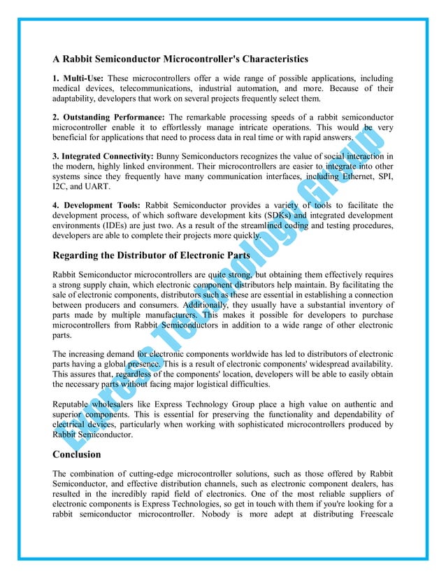 Reliable Rabbit Semiconductor Microcontrollers | PDF