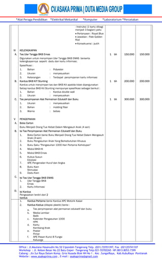 RAB BKB KIT STUNTING 2024 ALAT KESEHATAN | PDF