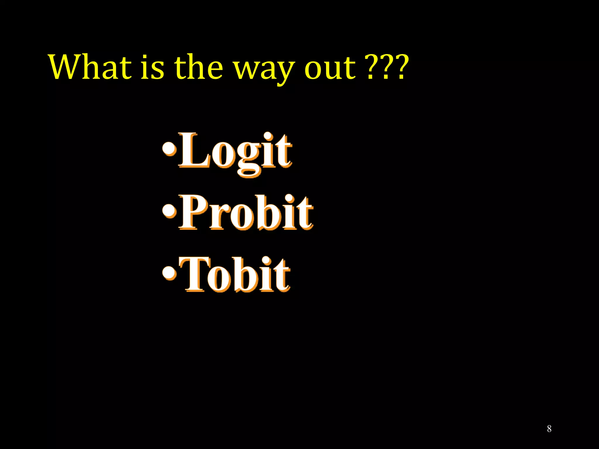 Logit And Probit And Tobit Model Basic Introduction Ppt