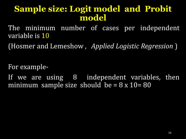 Logit and Probit and Tobit model: Basic Introduction | PPT