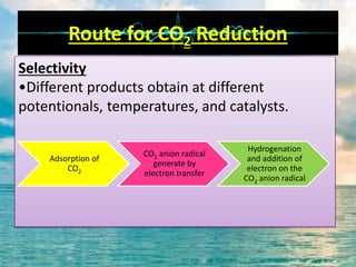 reducation of co2 and its application to environment. | PPTX