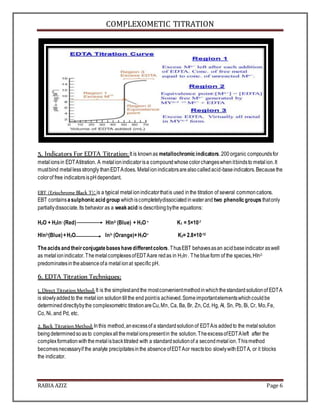 complexometric titration, general chemistry assignment | DOCX