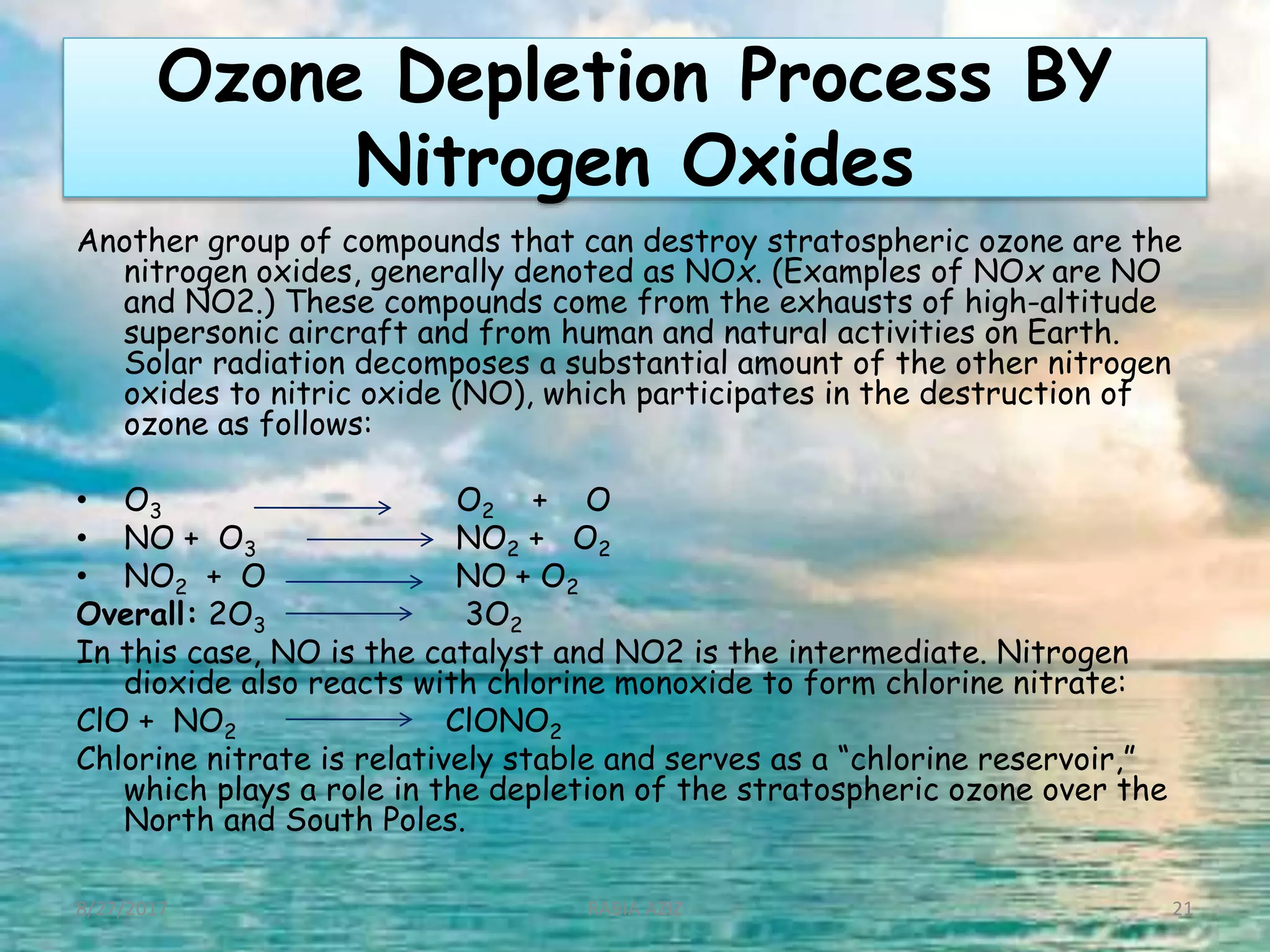 Ozone layer Depletion, Environmental Chemistry | PPTX