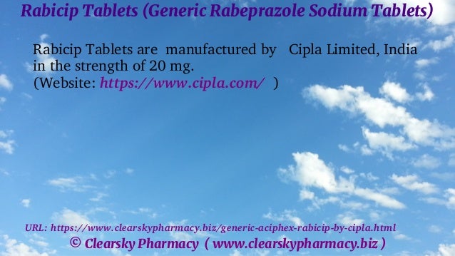 Rabicip Tablets (Generic Rabeprazole Sodium Tablets) | PDF