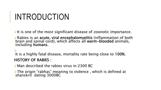 Rabies in HUMANS AND ANIMALS | PPTX