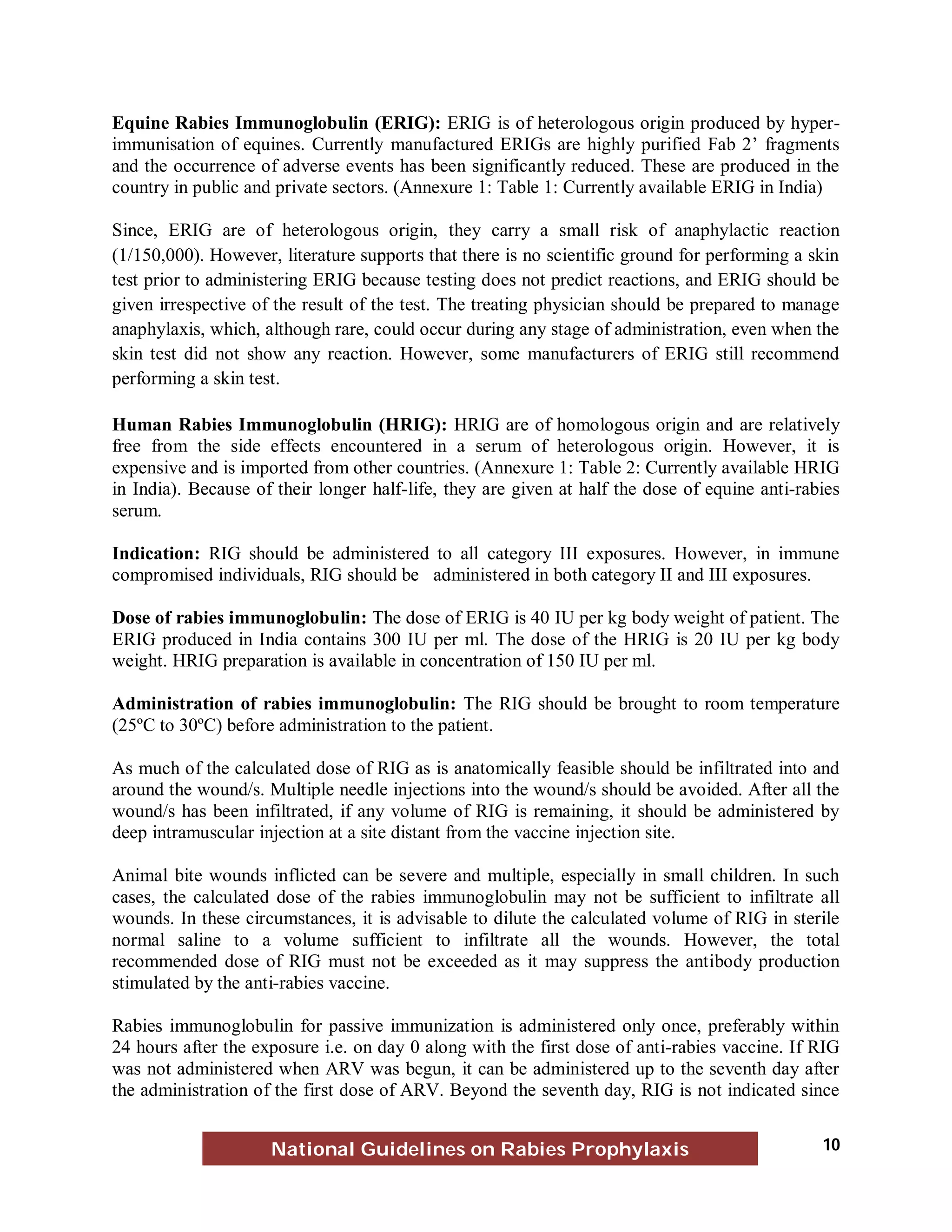 National Guidelines on Rabies Prophylaxis 2013 | PDF