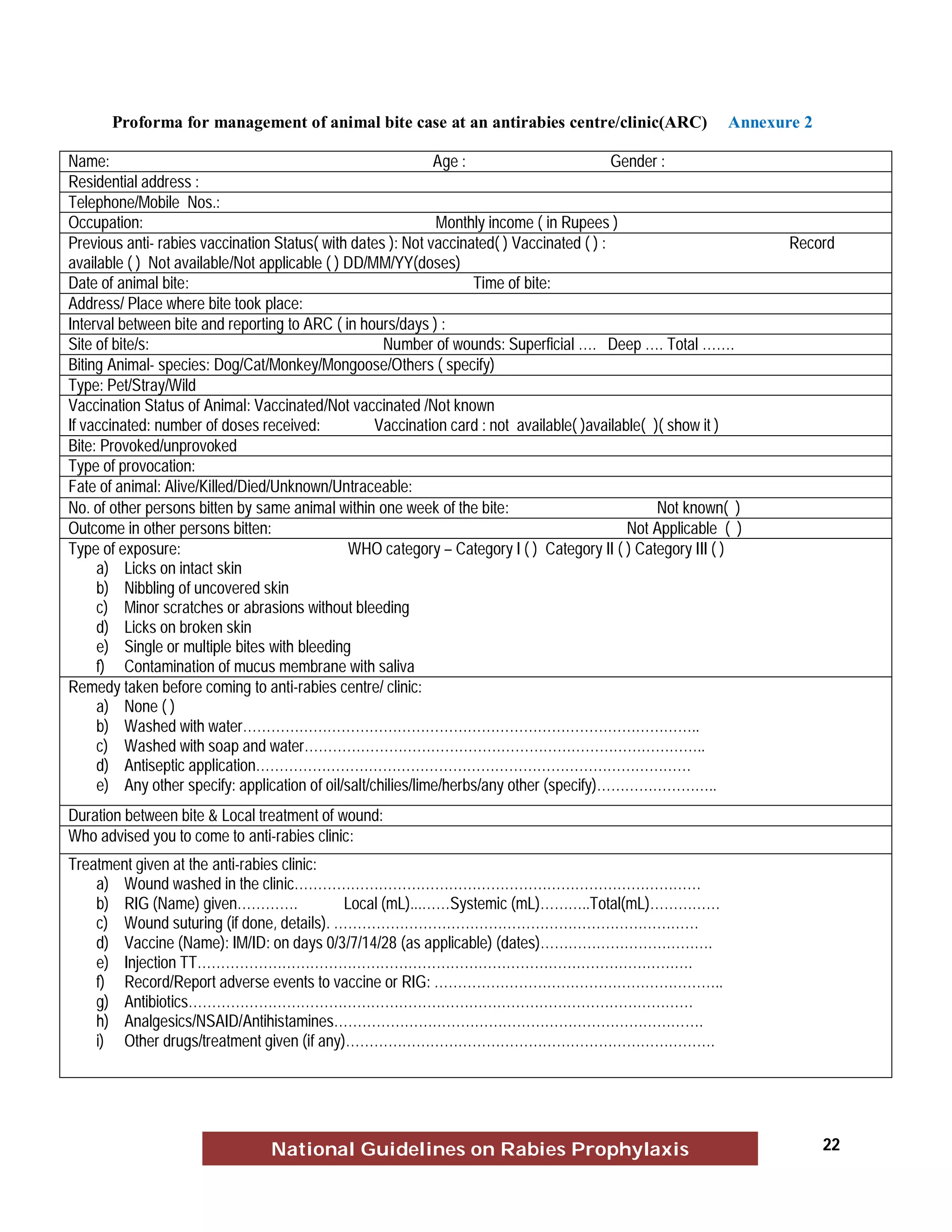 National Guidelines on Rabies Prophylaxis 2013 | PDF