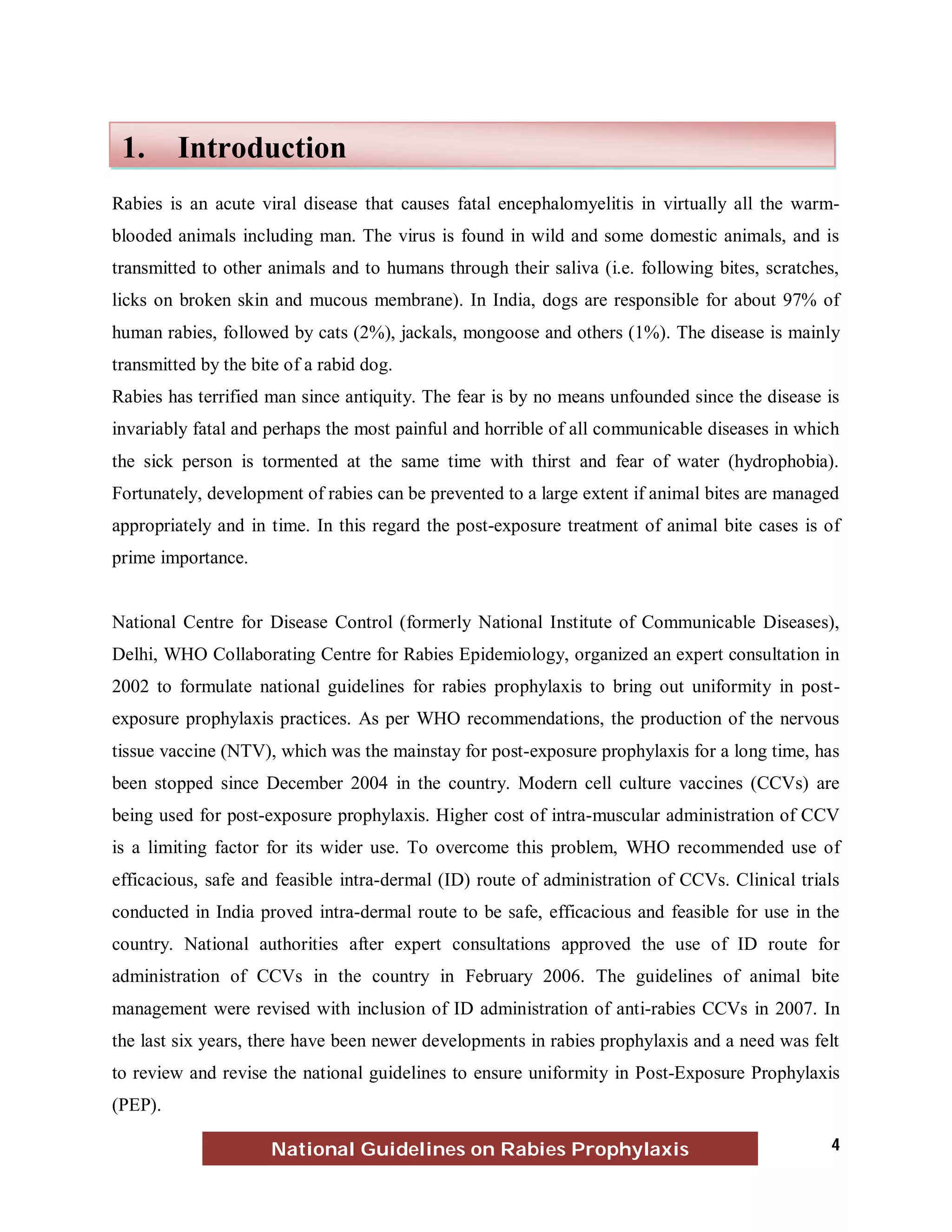 National Guidelines on Rabies Prophylaxis 2013 | PDF