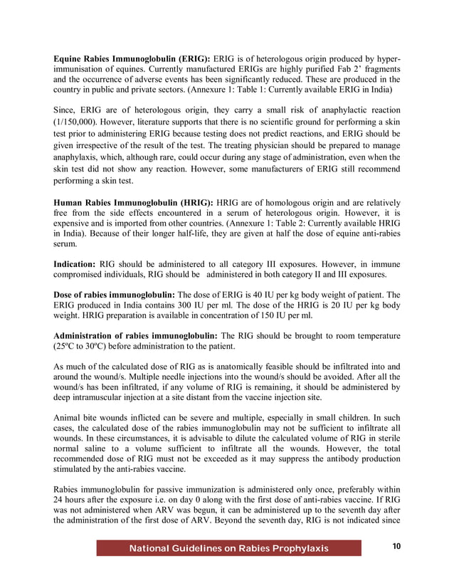 National Guidelines on Rabies Prophylaxis 2013 | PDF | Infectious ...