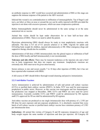 National Guidelines on Rabies Prophylaxis 2013 | PDF