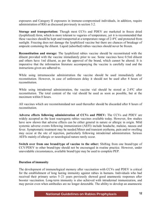 National Guidelines on Rabies Prophylaxis 2013 | PDF