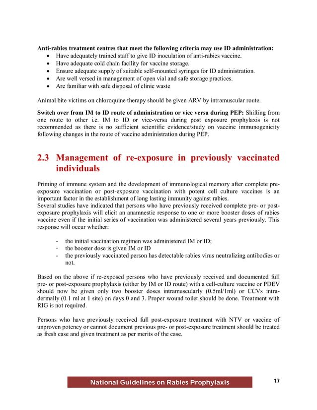National Guidelines on Rabies Prophylaxis 2013 | PDF | Infectious ...