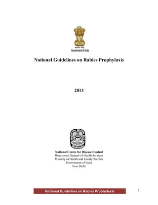 National Guidelines on Rabies Prophylaxis 2013 | PDF