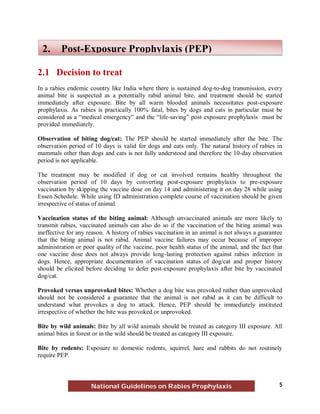 National Guidelines on Rabies Prophylaxis 2013 | PDF