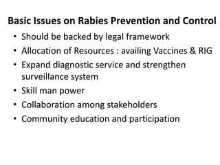 Rabies prevention and control | PPTX