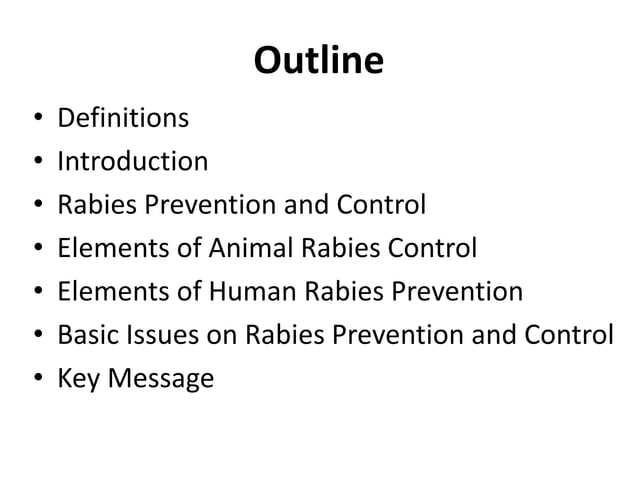 Rabies prevention and control | PPTX
