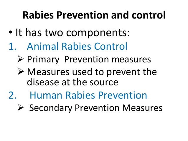 Rabies prevention and control