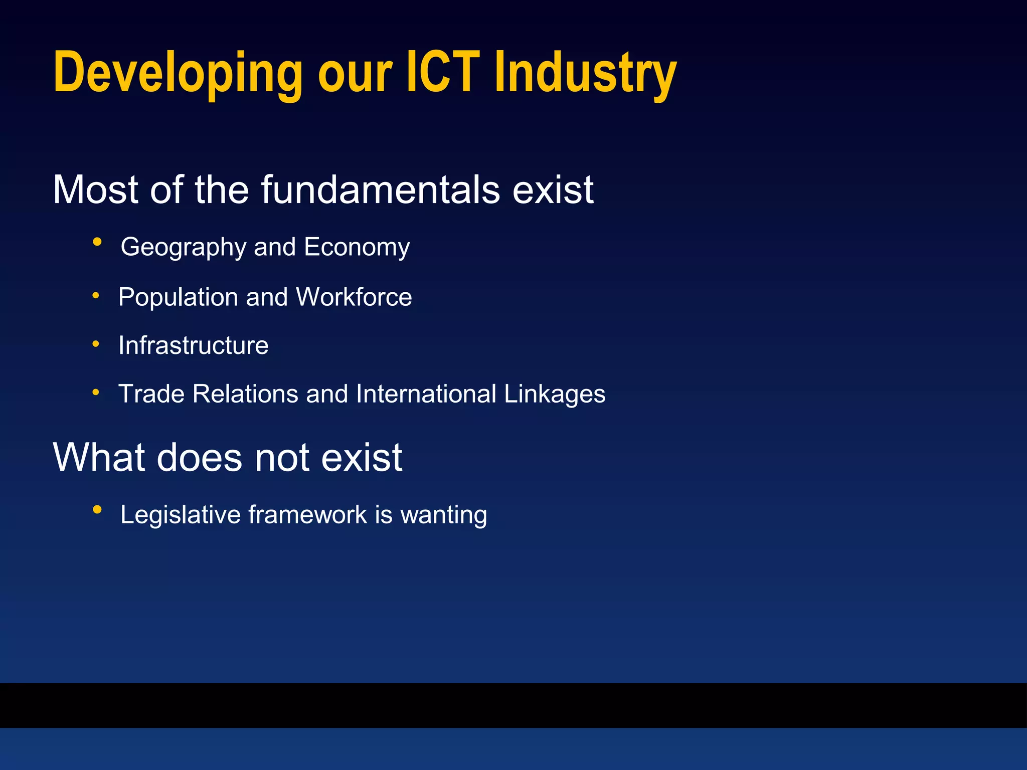 Rabindra jaggernauth developing our ict industry rabindra jaggernauth | PPT