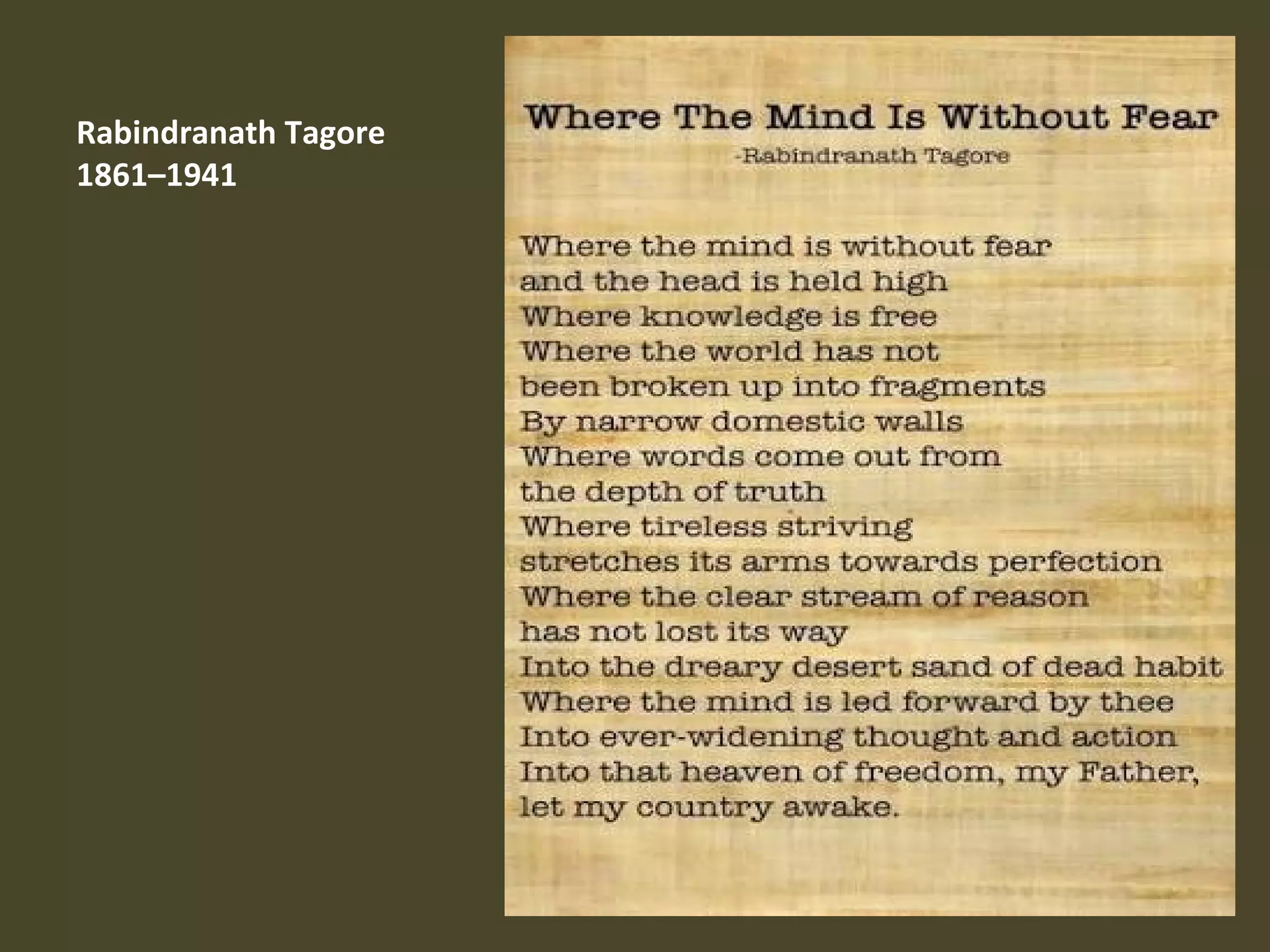 where the mind without fear | PPT