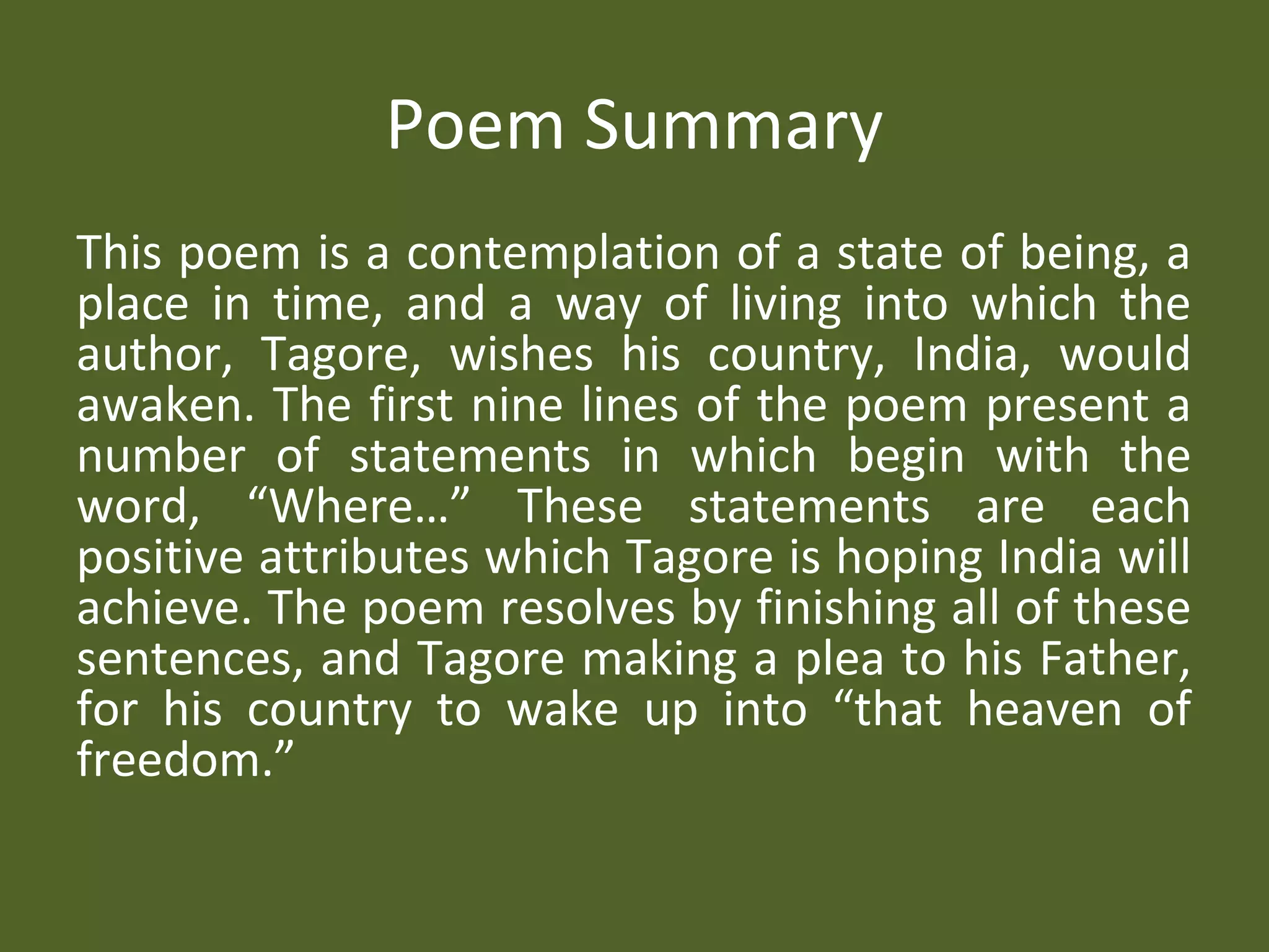 where the mind without fear | PPT