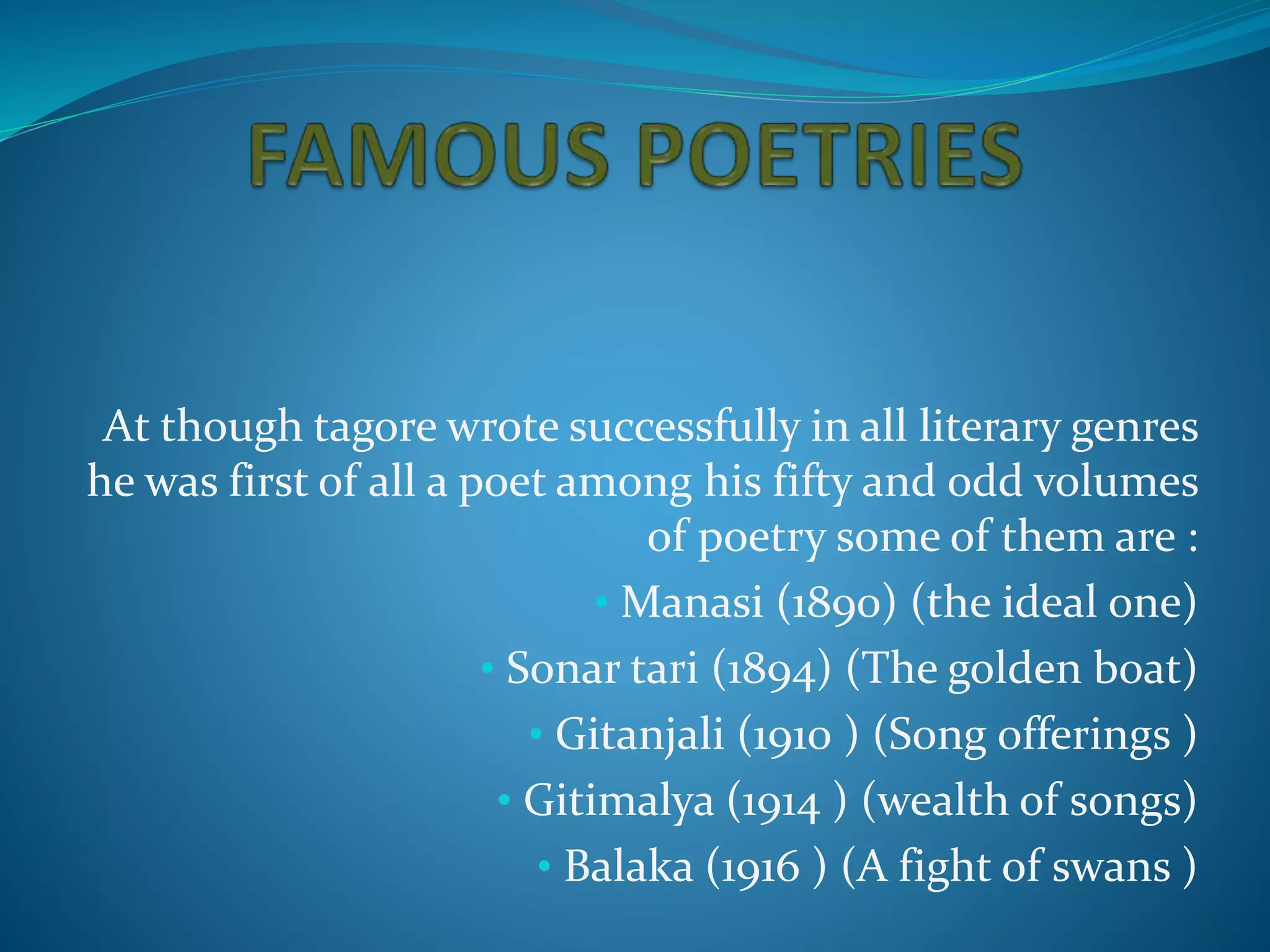 Rabindranath tagore biography t.pr