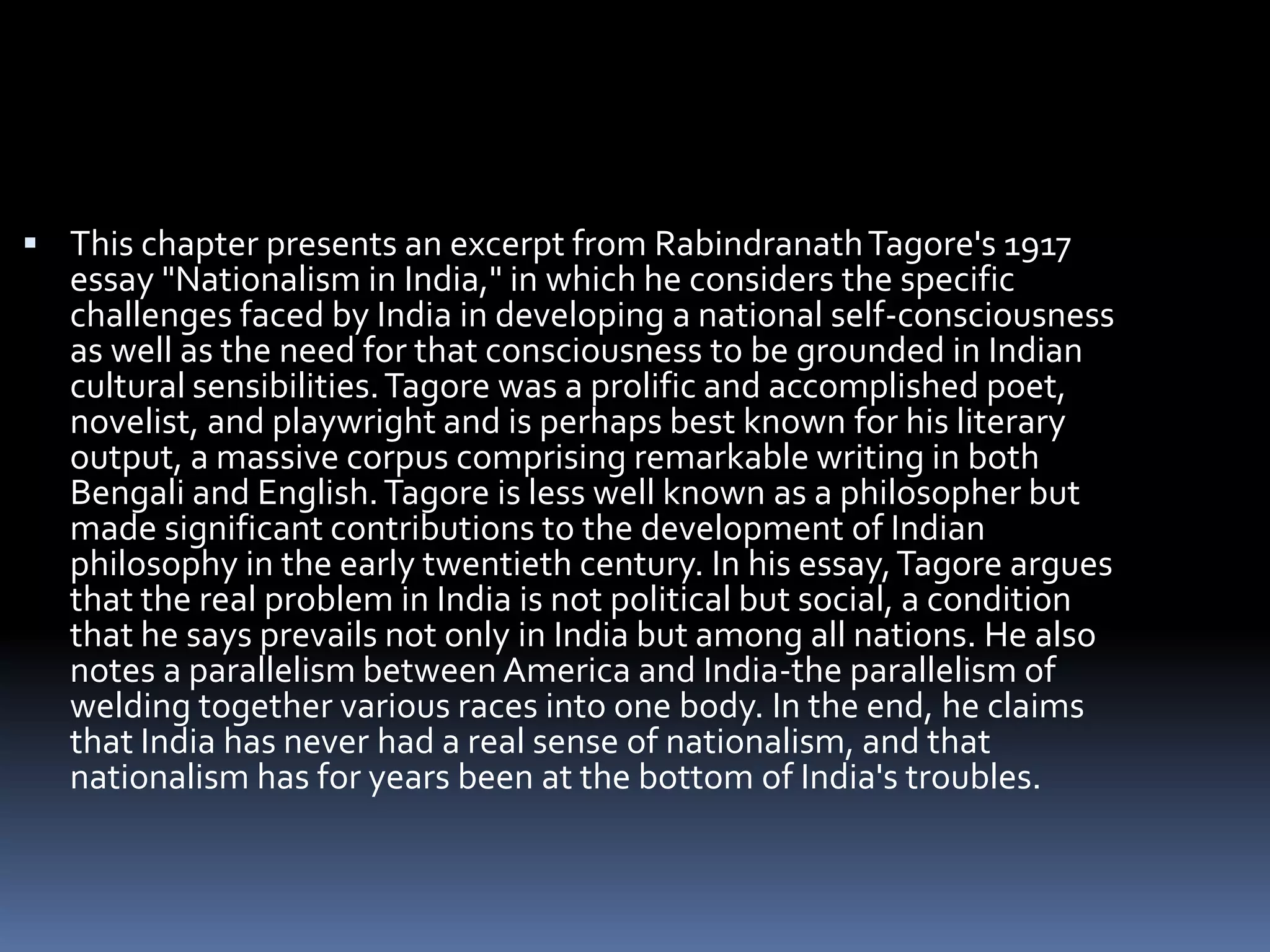 Rabindranath tagore nationalism in india | PPTX