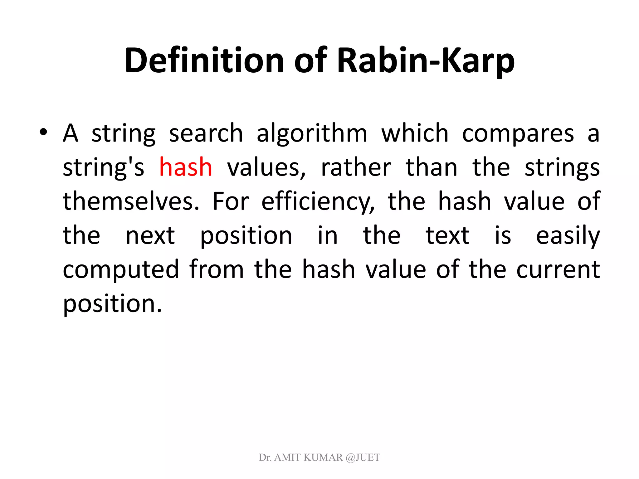 Rabin karp string matcher | PDF