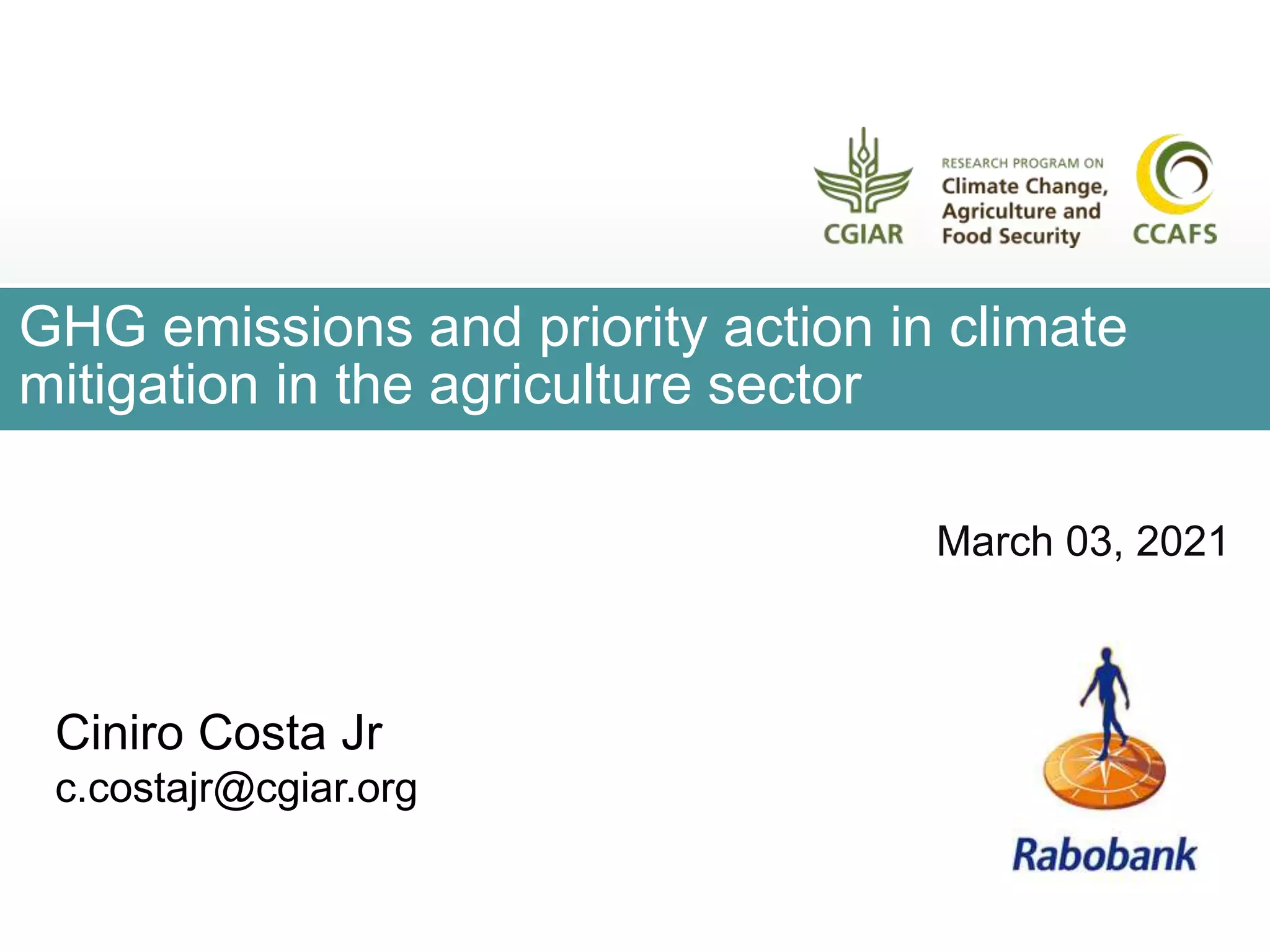 Greenhouse gas (GHG) emissions & priority action in climate mitigation ...